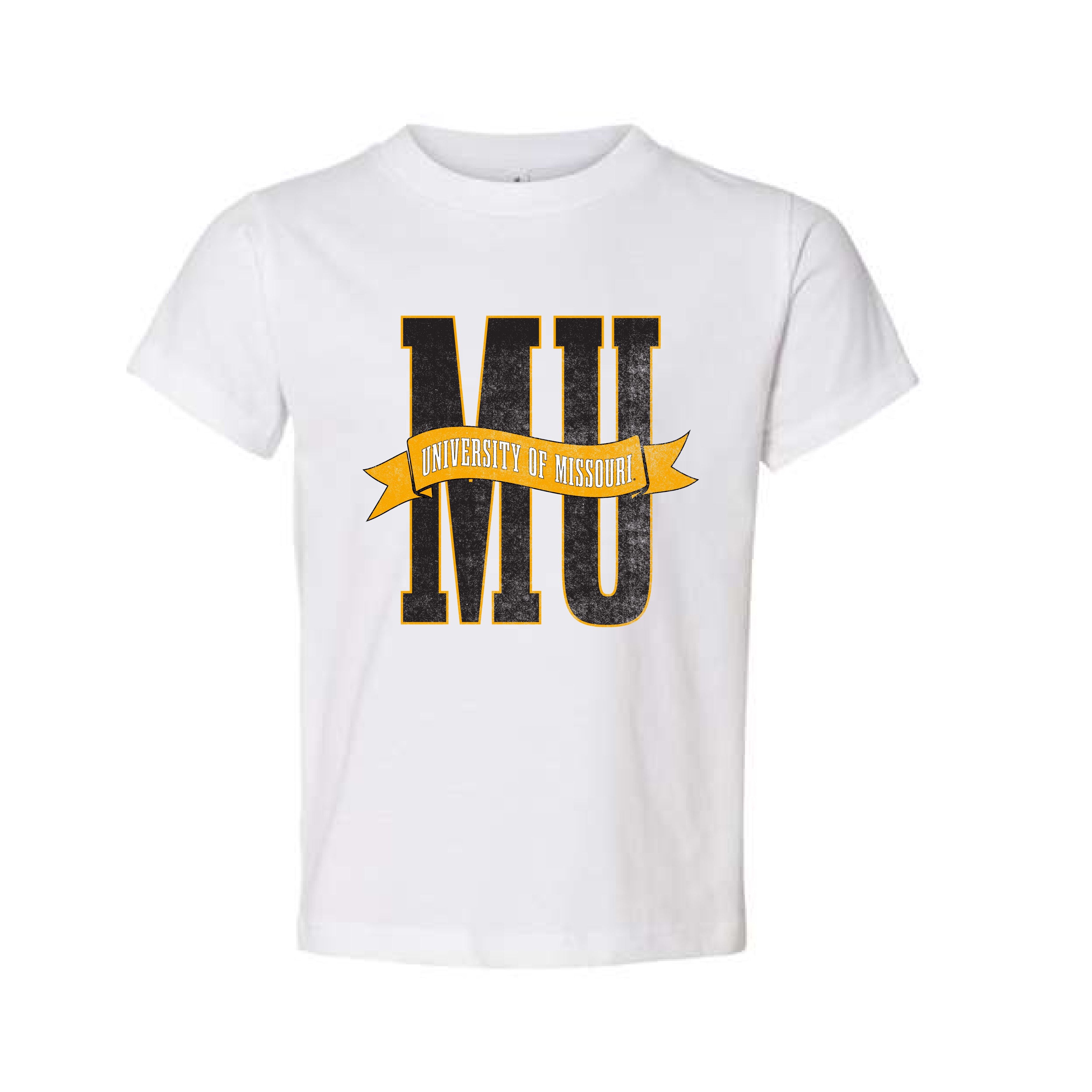 The MU Banner | Toddler White Tee – Scarlet & Gold
